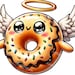 Angel Donut Clipart: Adorable Digital PNG With Wings and Halo, Perfect ...
