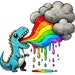 Dinosaur Breathing Rainbow to Cloud PNG Clipart,cute T-rex Dino ...