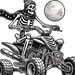 Skeleton Riding ATV Download PNG Clipart, Spooky Quad Bike&moon ...