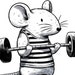 Adorable Mouse Lifting Weights PNG Clipart-fitness Animal Illustration ...