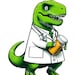 Quirky T-rex Dinosaur Doctor PNG Clipart-funny Medical Professional ...