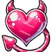 Whimsical Heart With Devil Horns and Tail PNG Clipart-cute Digital ...