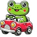 Frog Driving Red Car PNG Clipart, Cute Children's Room Decor, Fun ...