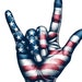 Patriotic American Sign Language 'I Love You' Hand Gesture Clipart USA ...