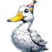 Party Duck Clipart - Celebratory Duck With Party Hat, Cartoon Style ...