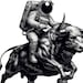 Astronaut Riding Bull Rider Art Print-space Rodeo Digital Clipart for ...