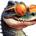 Charming Alligator in Sunglasses Clipart Tropical Beach-themed Gator ...