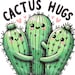 Kawaii Cactus Clipart, Cute Hugging Cacti With Hearts, Digital Download ...