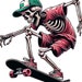 Skateboarding Skeleton Clipart | Rad Skater Bones Digital PNG | Cool ...