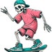 Skateboarding Skeleton Digital Clipart -bold Skate Culture Graphics ...