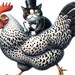 Cat Riding Rooster PNG Clipart | Funny Animal Illustration | Printable ...