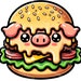 Cheerful Pig Burger Clipart for Creative Projects - Unique Digital PNG ...