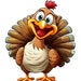 Funny Cartoon Thanksgiving Day Turkey - Transparent PNG Xmas Clipart ...