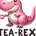 Watercolor T-rex Dinosaur Clipart - Tea Rex With Hot Tea Cup, DTG, T ...