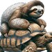 Cute Sloth and Tortoise Clipart - Digital PNG for T-shirt, Mug ...
