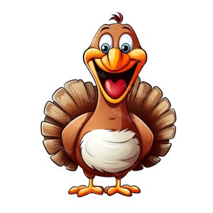 Funny Cartoon Thanksgiving Day Turkey - Transparent PNG Xmas Clipart ...