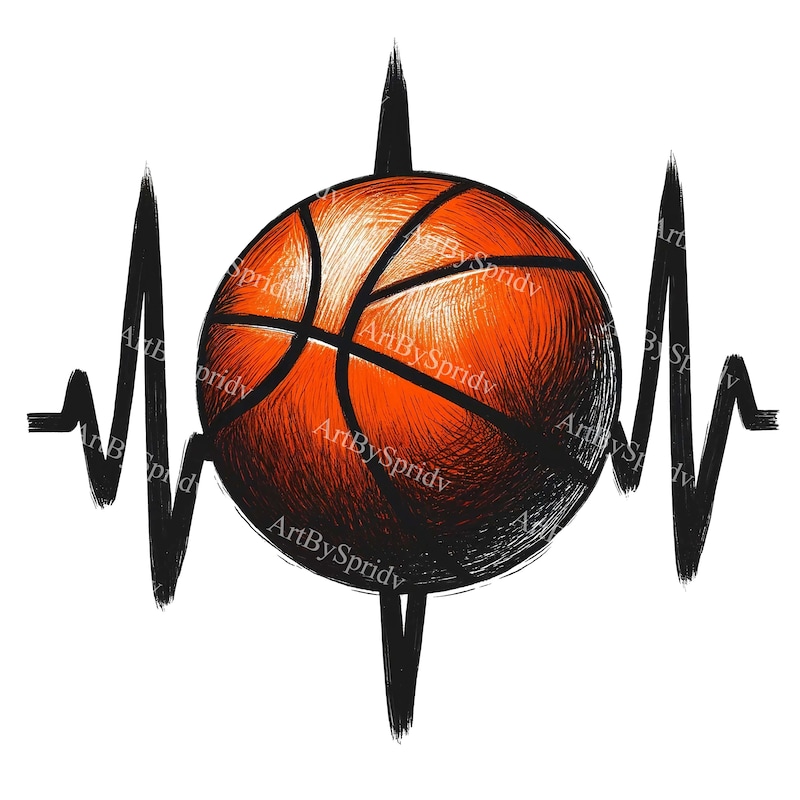 Basketball Heartbeat Svg - Etsy