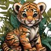 Adorable Tiger Cub Clipart - Jungle-inspired Transparent PNG, Perfect ...