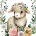 Cute Floral Sheep PNG Transparent Farm Flower Animal Clipart - Etsy