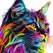 Vibrant Neon Style Cat PNG Clipart, Colorful Digital Cat Clip Art ...