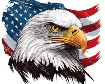 USA Patriotic Eagle Flag Transparent Clipart ,printable Sublimation ...