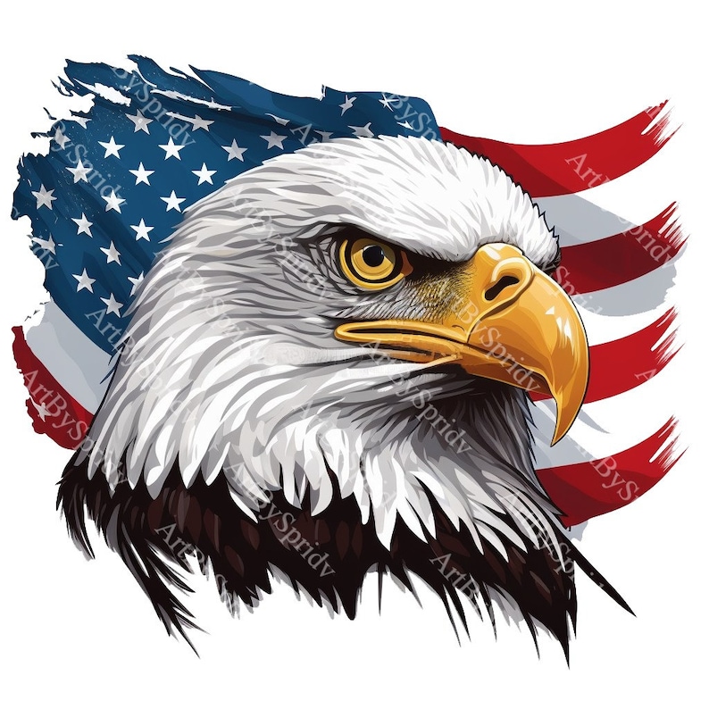 USA Patriotic Eagle Flag PNG Transparent Clipart Abstact Design ...