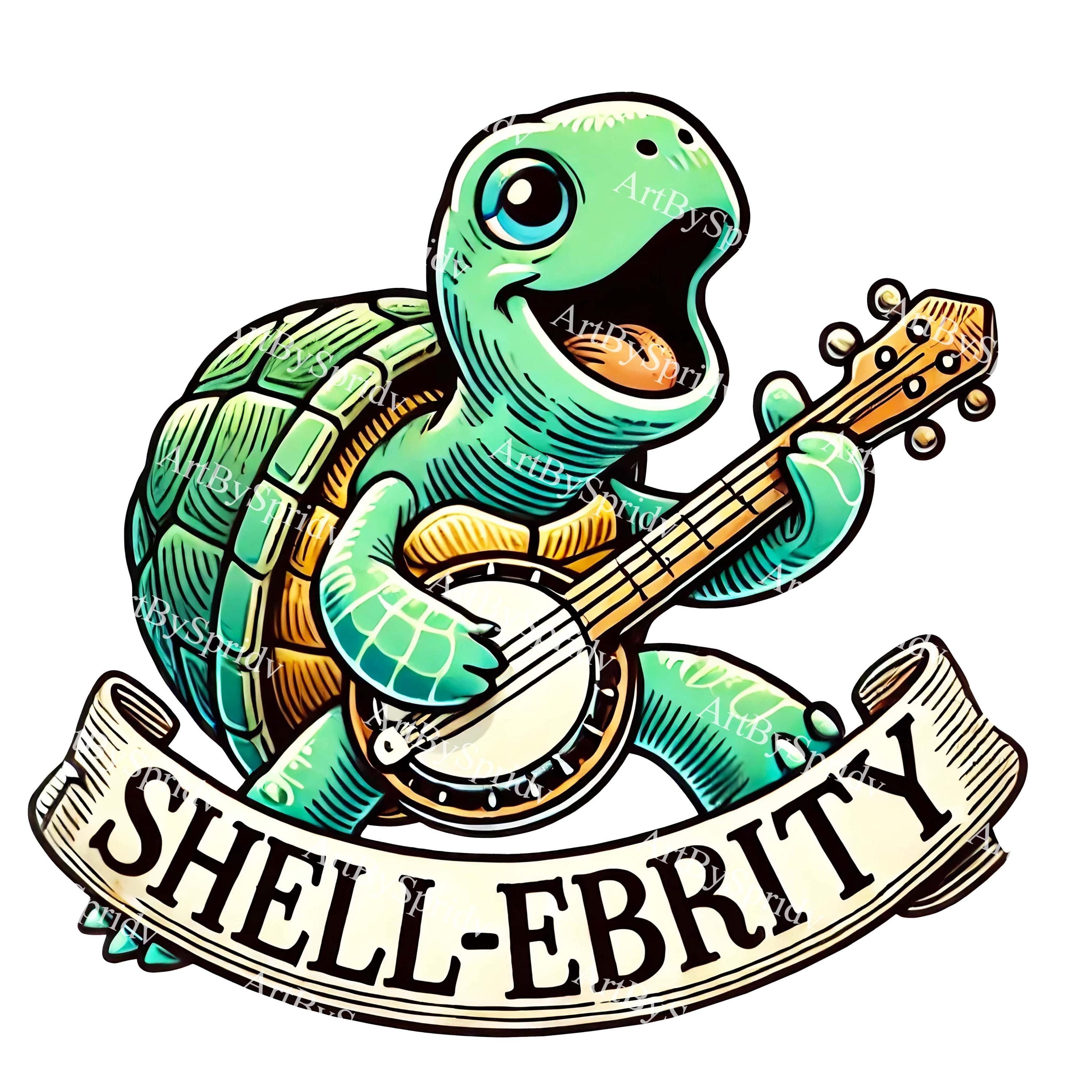 Playful Turtle Playing Banjo PNG Clipart-"shell-ebrity" Turtle ...