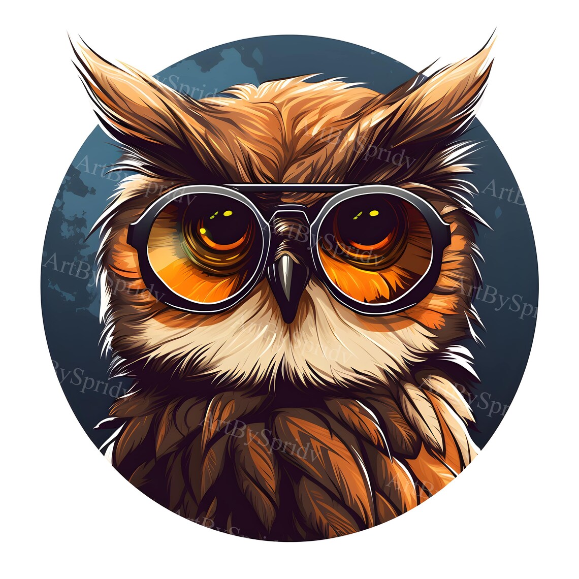Weise Eule mit Brille PNG Clipart, niedlichen Tier Illustration ...