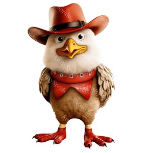 Pollo con sombrero de vaquero y botas PNG Clipart, Lindo animal de ...