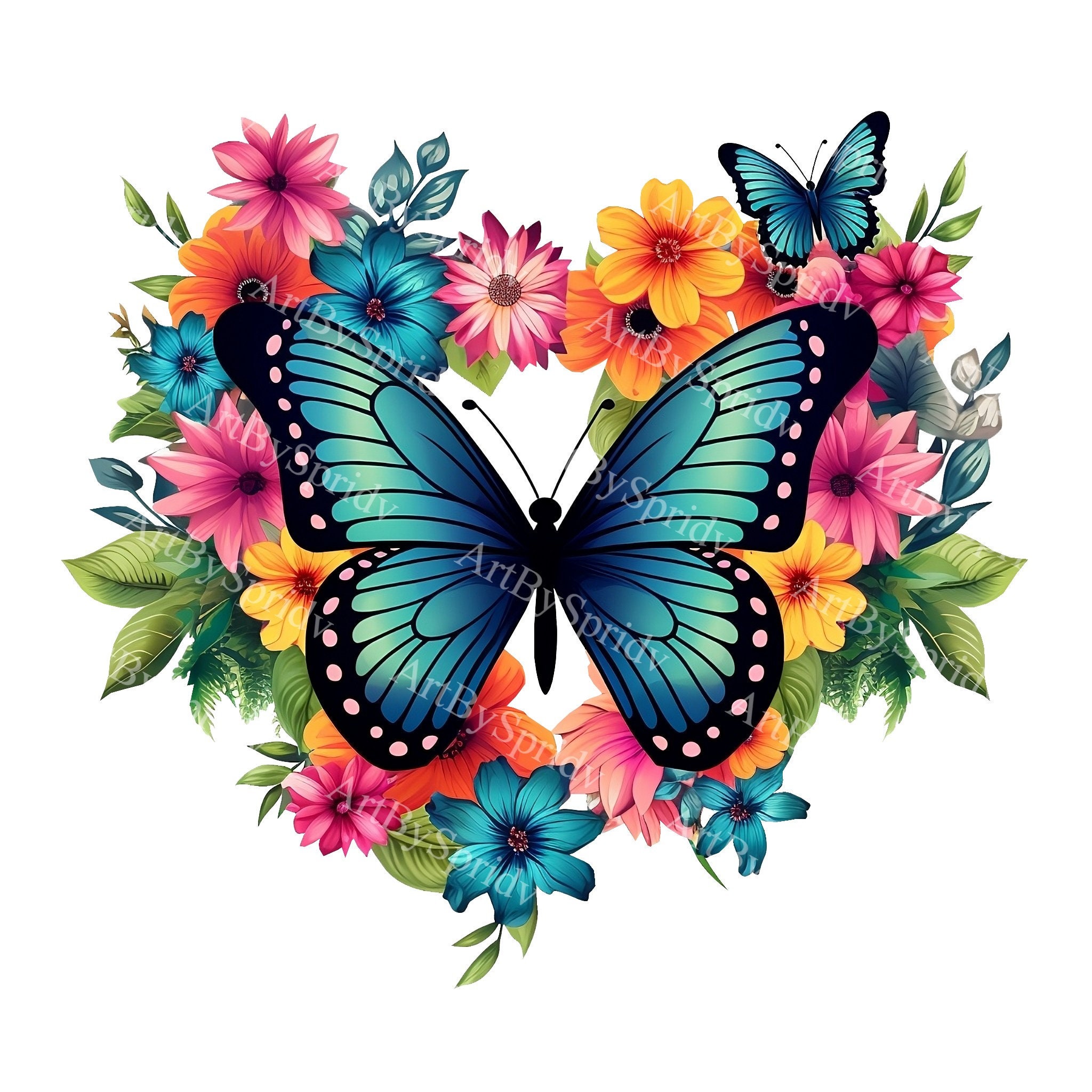 World Flowers Flowers And Butterflies Clipart