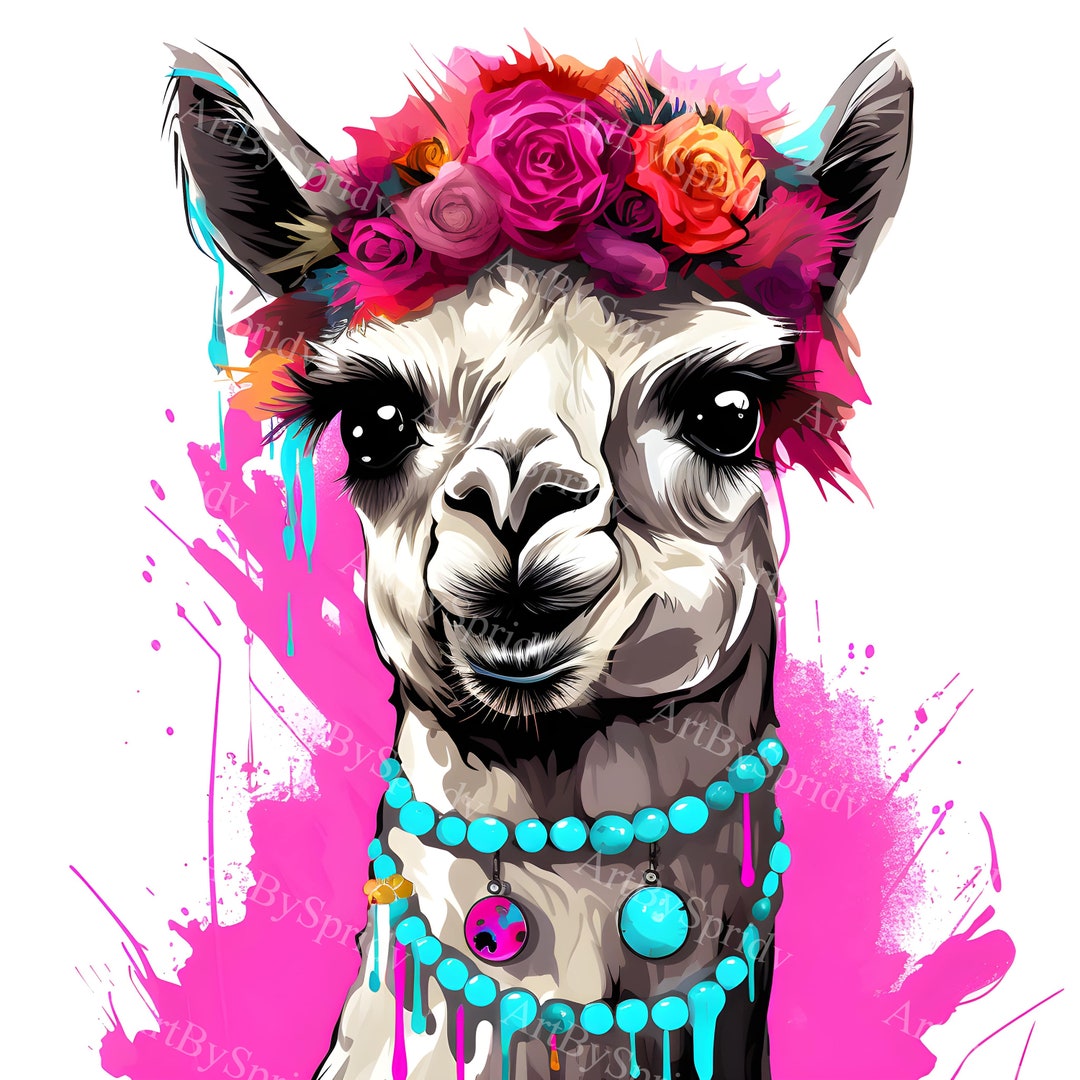 Cute Llama Transparent PNG Clipart Digital Printable Sublimation Clip ...