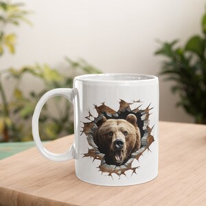 Realistic 3D Bear Breakthrough Wall Clipart – Transparent PNG Digital ...