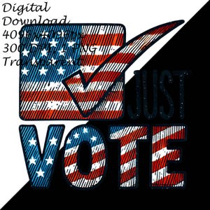 American Flag Just Vote Patriotic Checkmark Design PNG Clipart ...