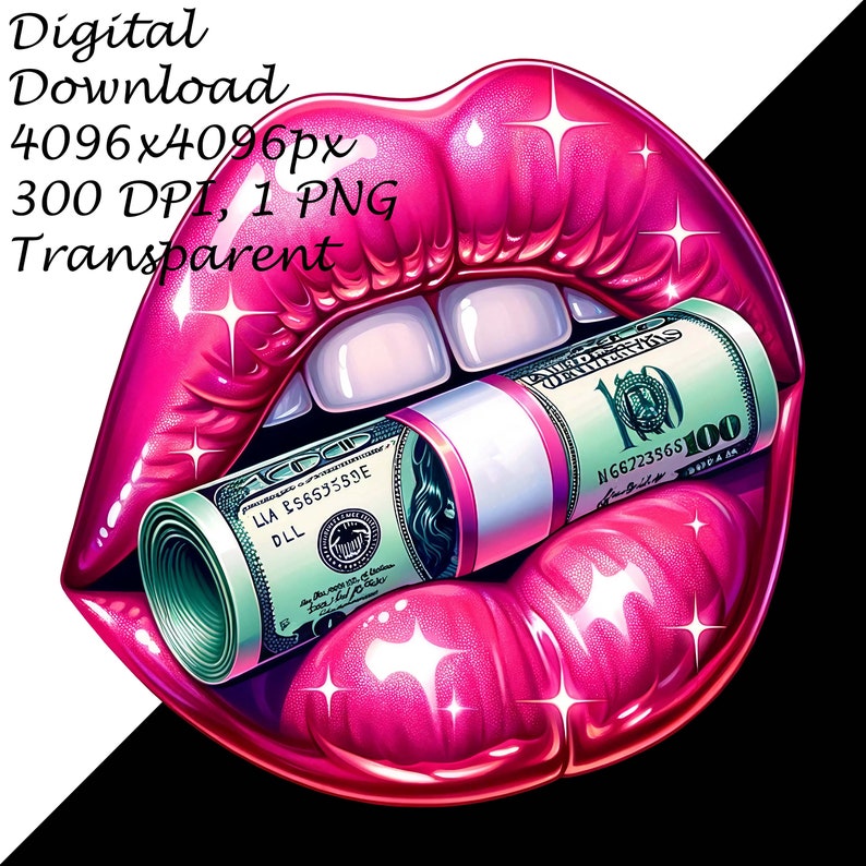 Glam Money Lips PNG Clipart | High-quality Transparent Pink Lip Art ...