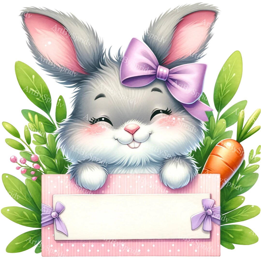 Easter Bunny Clipart PNG, Digital Download for DTG, T-shirt, Mug ...