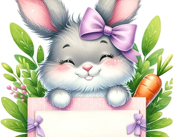 Easter Bunny Clipart PNG, Digital Download for DTG, T-shirt, Mug ...