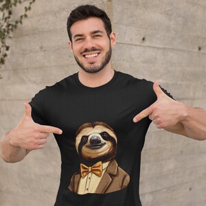 Dapper Sloth in Bow Tie Clipart PNG, Elegant Animal Digital Art, Funny Formal Sloth Illustration ...