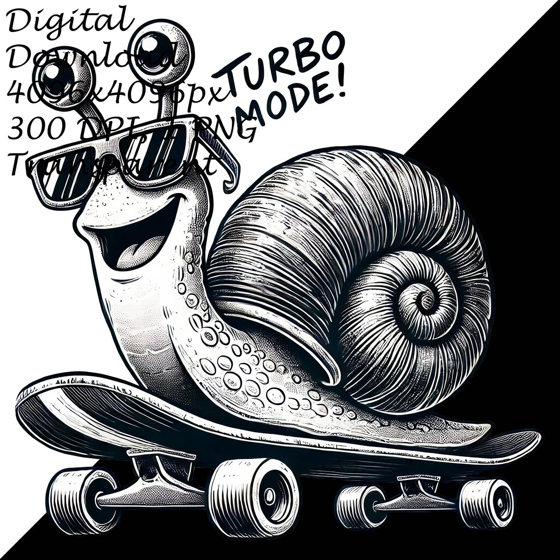 Cool Snail on Skateboard PNG, Funny Turbo Mode Snail Clipart, Speedy ...