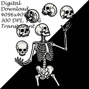 Skeleton Juggling Skulls Halloween PNG Clipart, Creepy Spooky Skulls ...