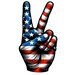 Patriotic Peace Hand Clipart USA Flag-inspired Digital Art for ...