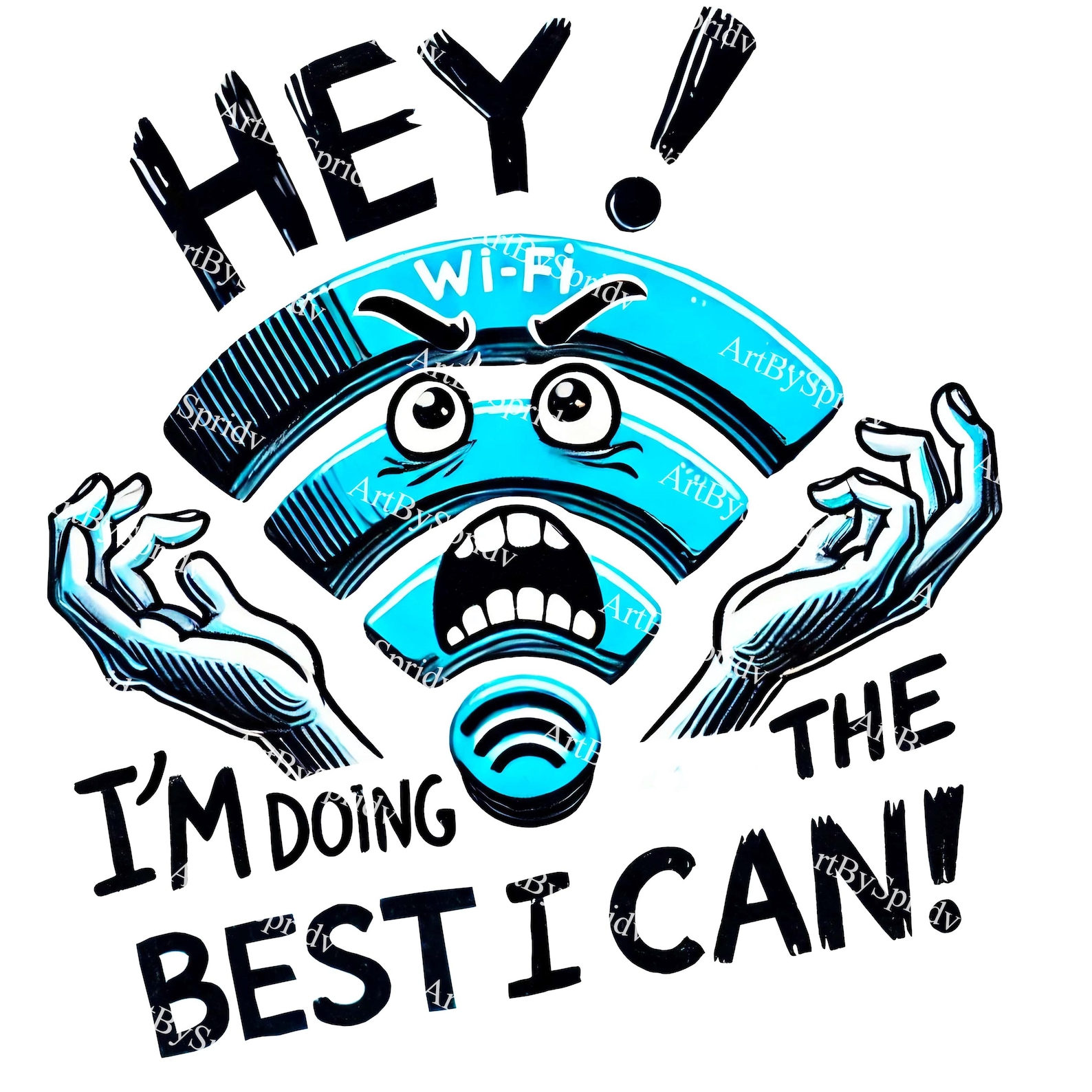 Funny Wi-fi Signal Transparent PNG Clipart – Quirky Low Signal Digital ...