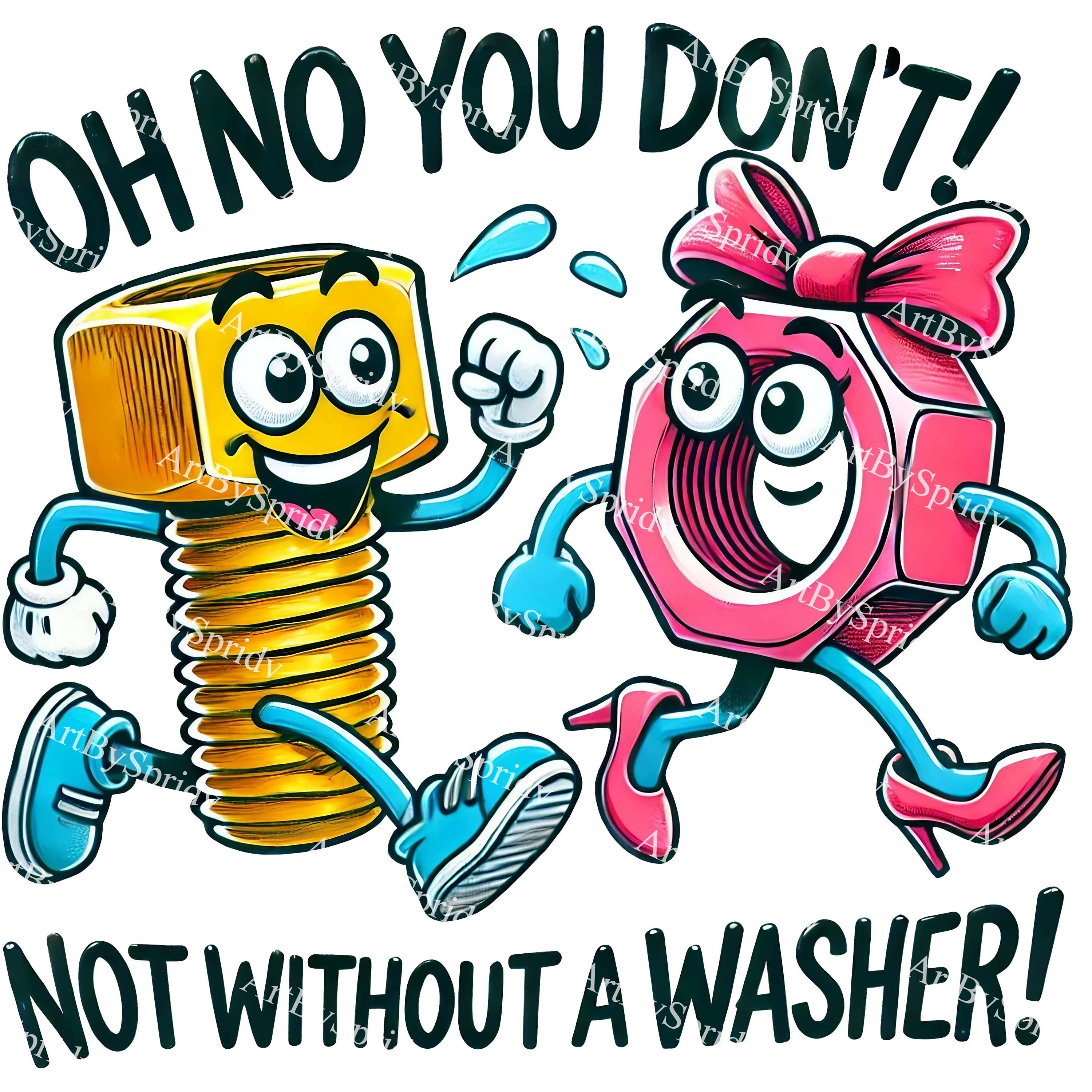 Funny Cartoon Nut Bolt With Washer PNG Clipart Cute Mechanical Digital Download DIY Craft for Kids Adults T shirt Mug Sublimation Etsy