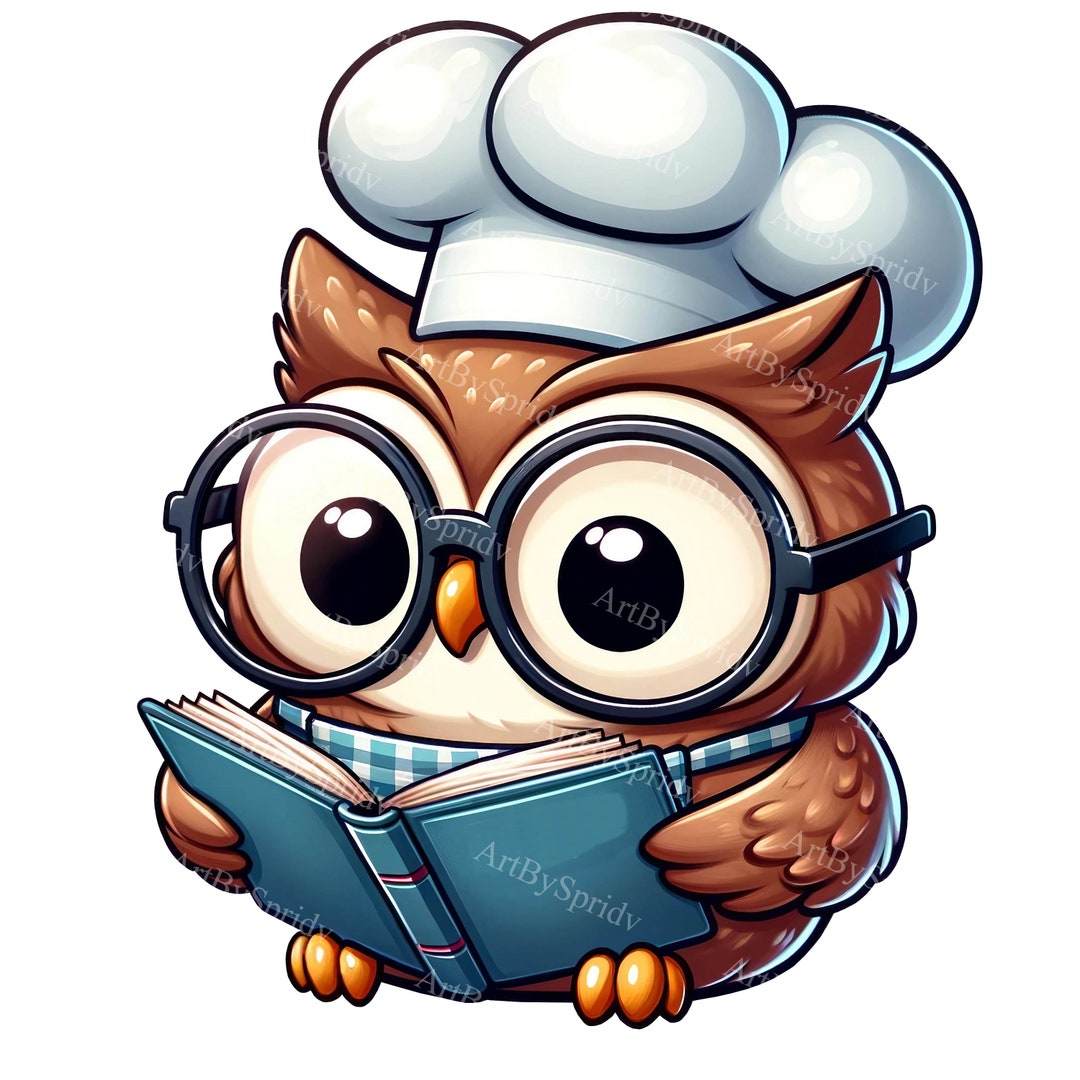 Chef Owl Clipart for DTG, T-shirts, Mugs, Tumblers - Printable ...