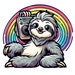 Funky Sloth DJ Clipart With Boombox - Printable Sublimation Design for ...