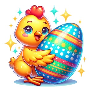 Adorable Easter Chick Clipart - Digital PNG File, Printable Sublimation ...