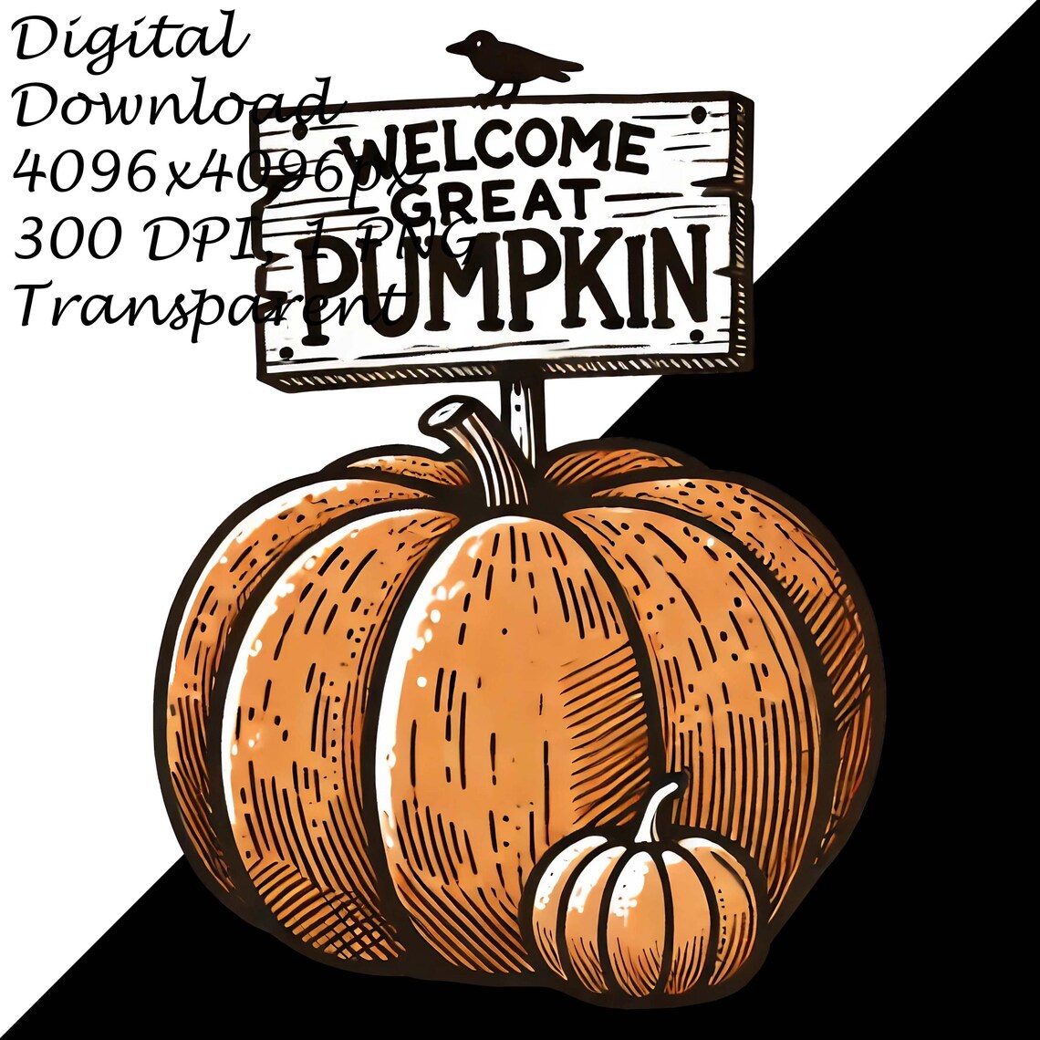 Welcome Great Pumpkin Sign PNG Clipart, Halloween Spooky Fall Season ...