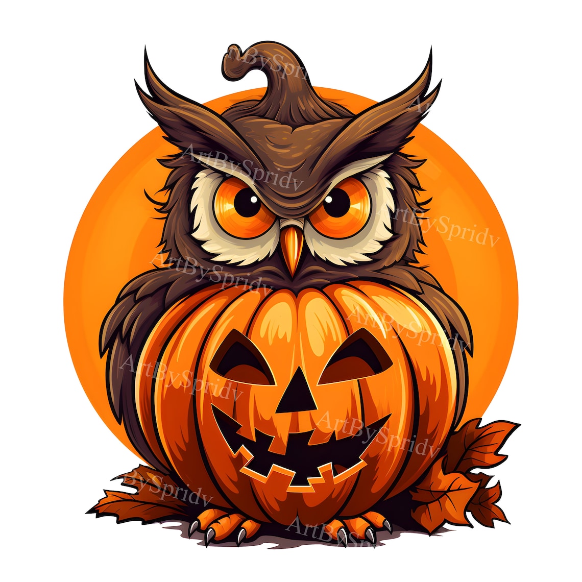 Halloween Owl With Pumpkin PNG Clipart, Spooky Fall Season Night, Cute ...