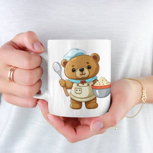 Chef Bear Clipart Cute Baking Bear Illustration,transparent Kitchen ...