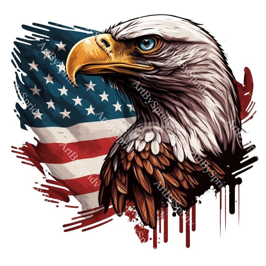 USA Patriotic Eagle Flag PNG Transparent Clipart Abstact Design ...