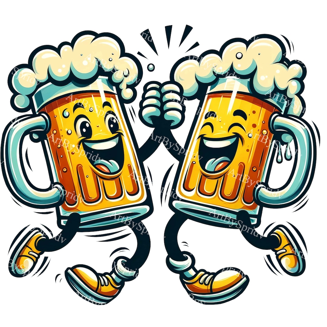 Festive Beer Mugs Clipart | Animated Cheers Celebration PNG ...